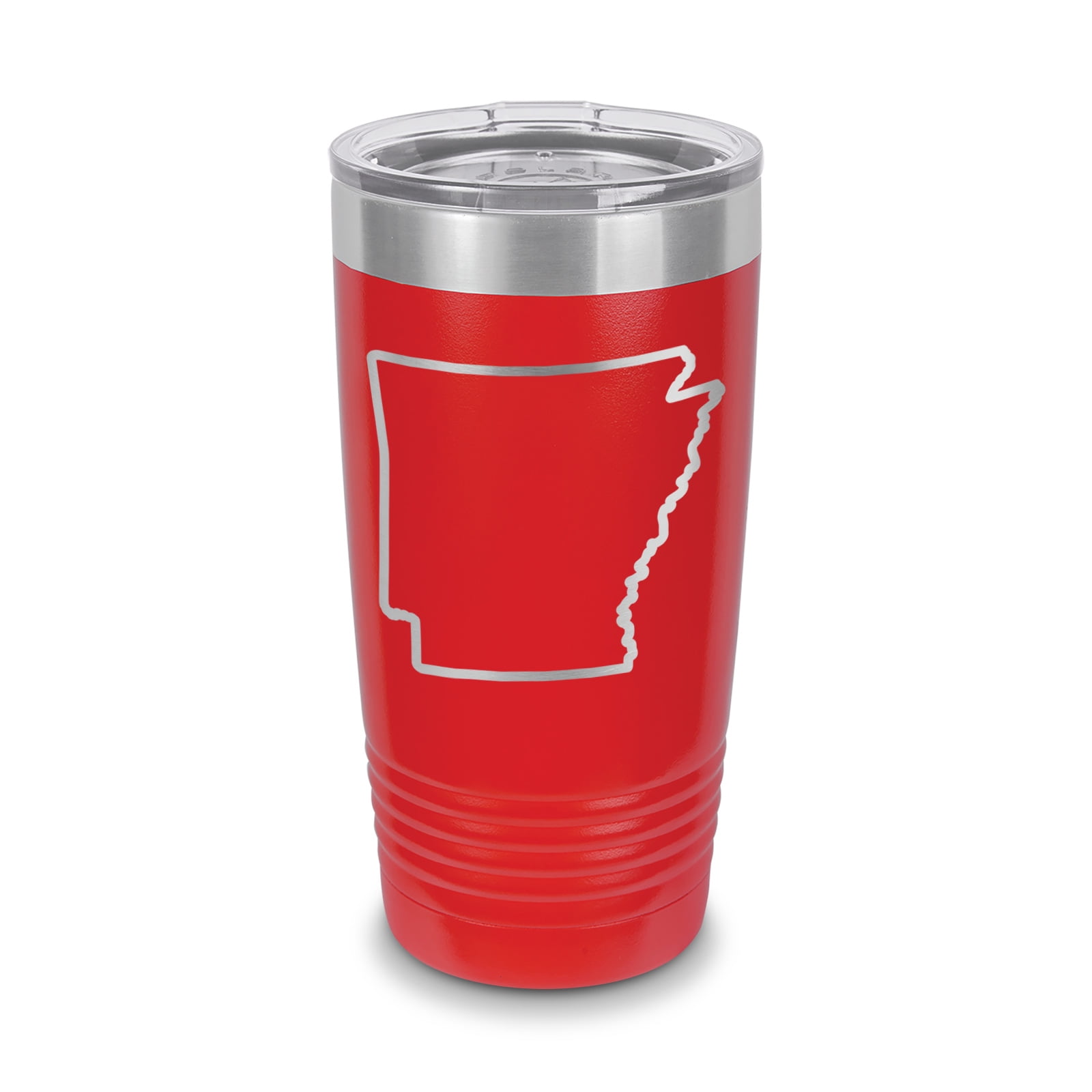 Arkansas Outline Tumbler 20 oz - Laser Engraved w/ Clear Lid ...