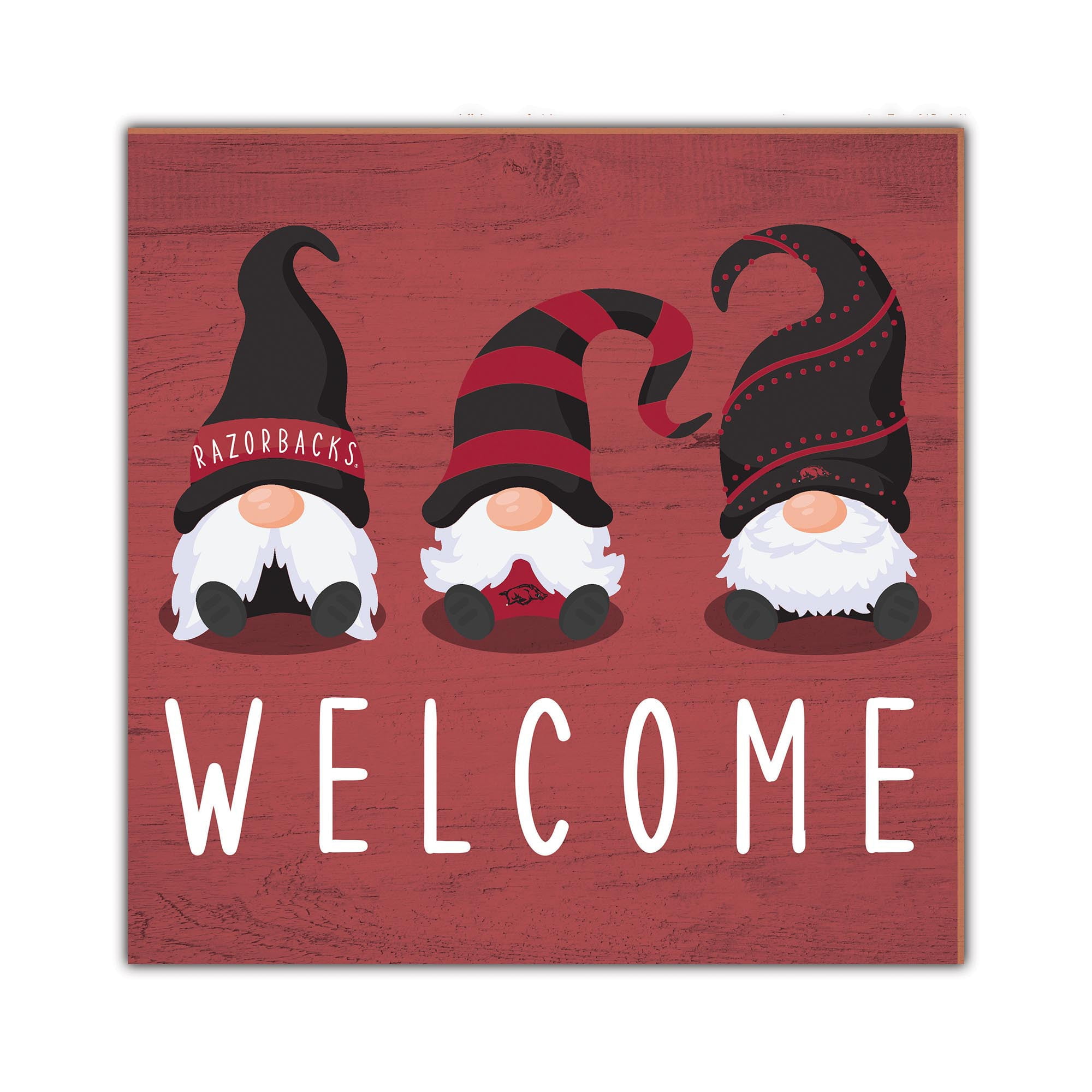 Arkansas Razorbacks 10'' x 10'' Welcome Gnomes Sign - Walmart.com