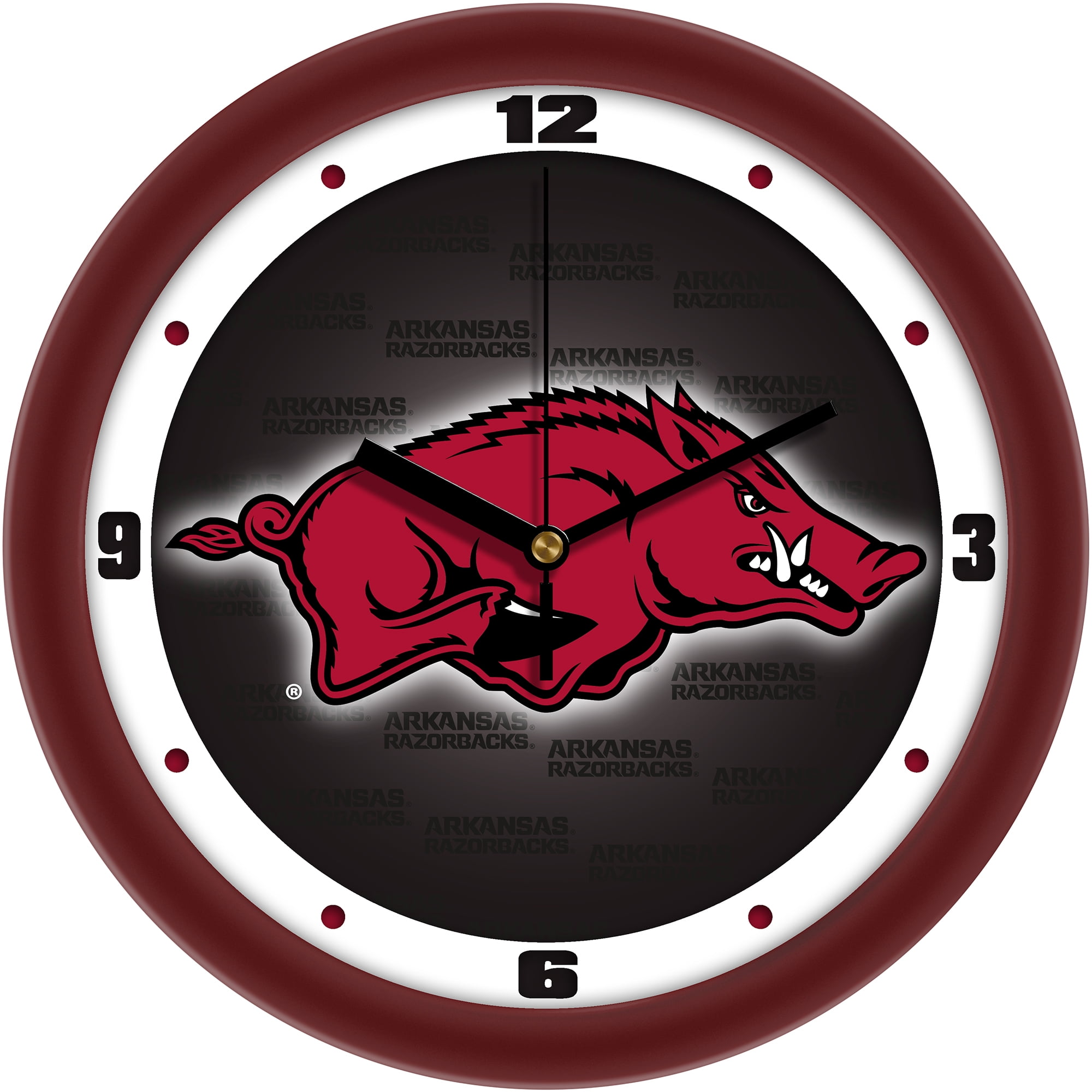 Arkansas Razorbacks 11.5'' Suntime Premium Glass Face Wall Clock ...