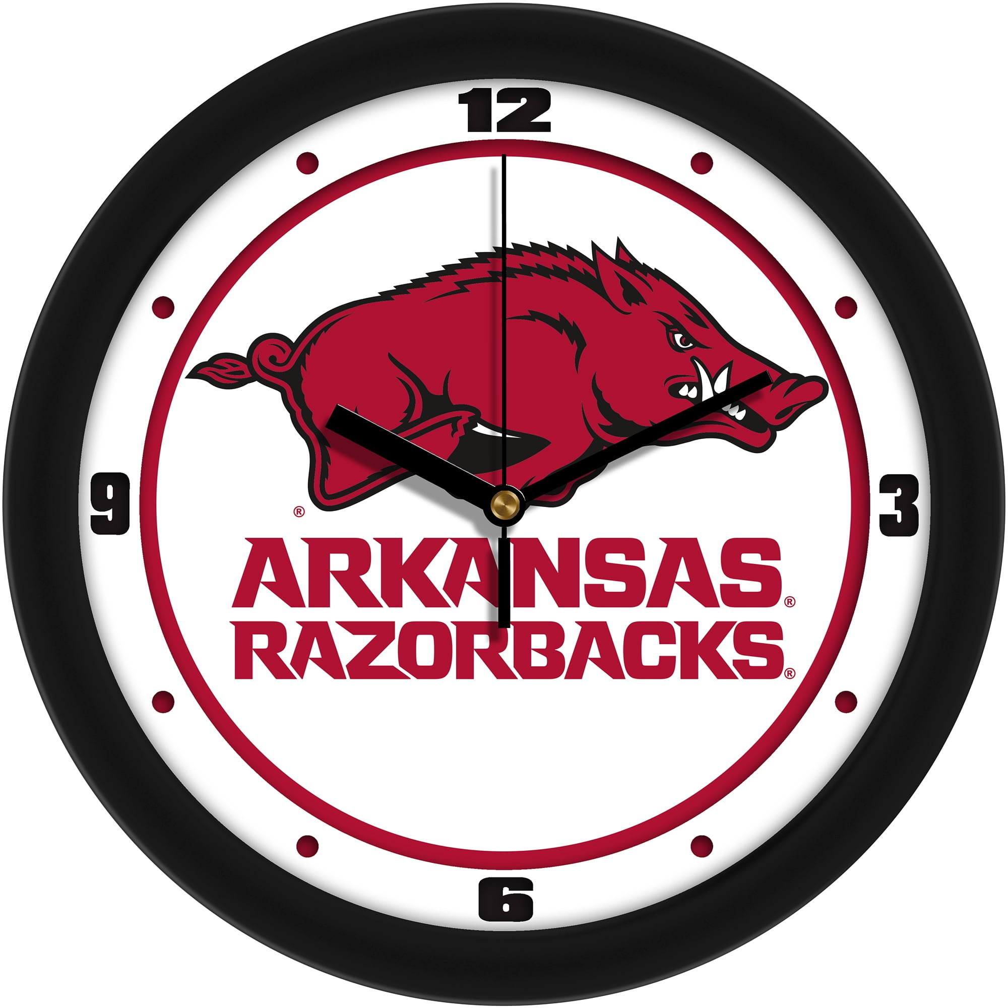 Arkansas Razorbacks 11.5'' Suntime Premium Glass Face Wall Clock ...