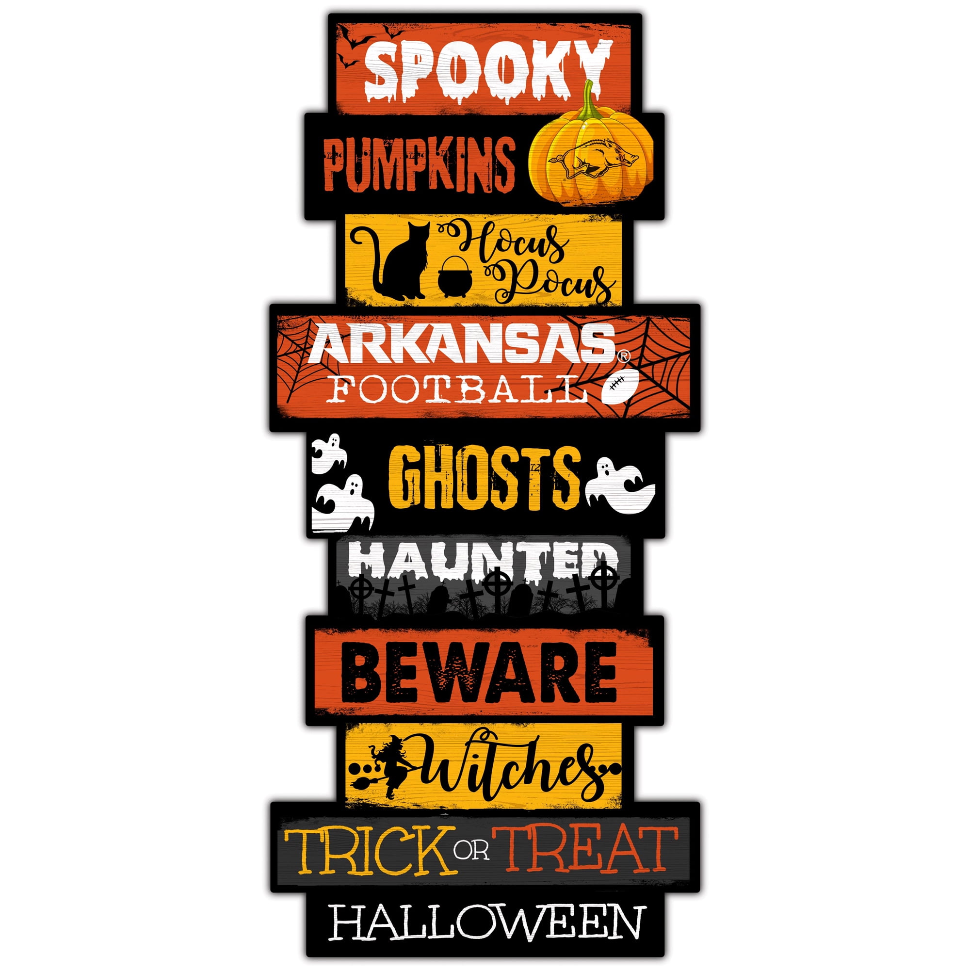 Arkansas Razorbacks 24'' Halloween Celebration Stack Sign - Walmart.com