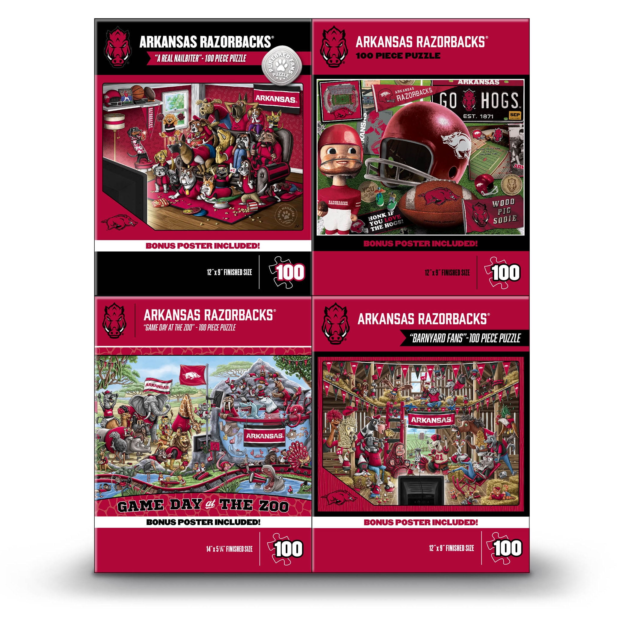 Arkansas Razorbacks 4 in 1 Puzzle Pack - Walmart.com
