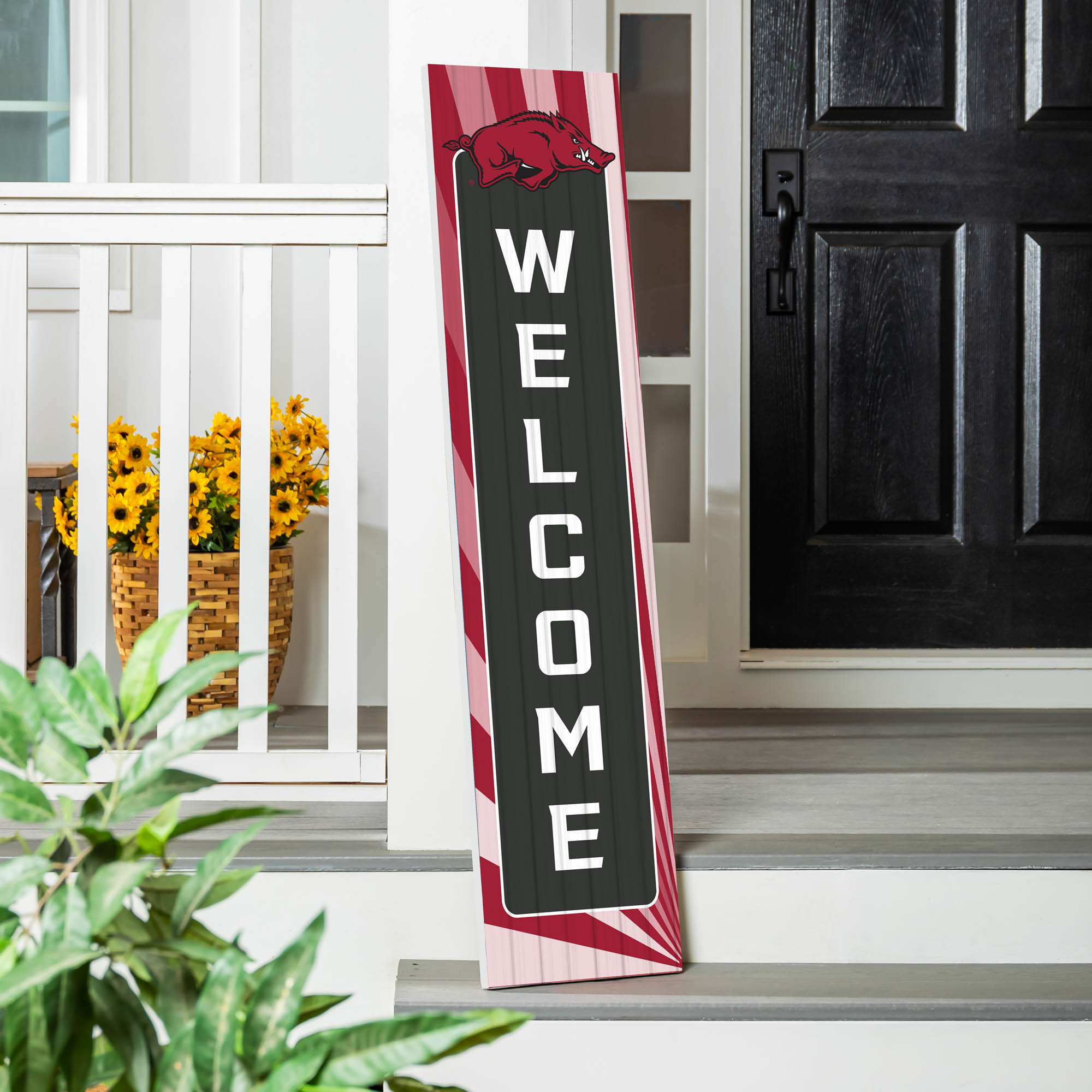 Arkansas Razorbacks 47" Color Waves Porch Leaner Welcome Wall Sign ...