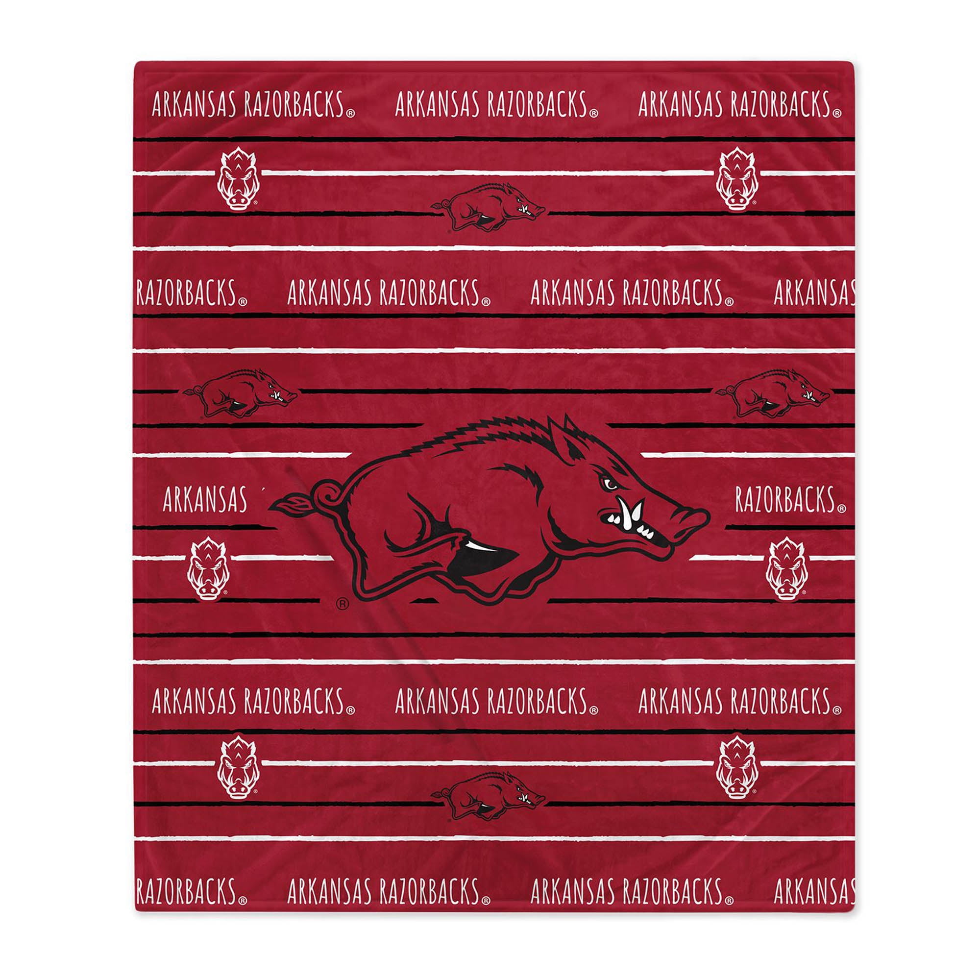 Arkansas Razorbacks 50" x 60" Logo Stripe Fleece Blanket - Walmart.com