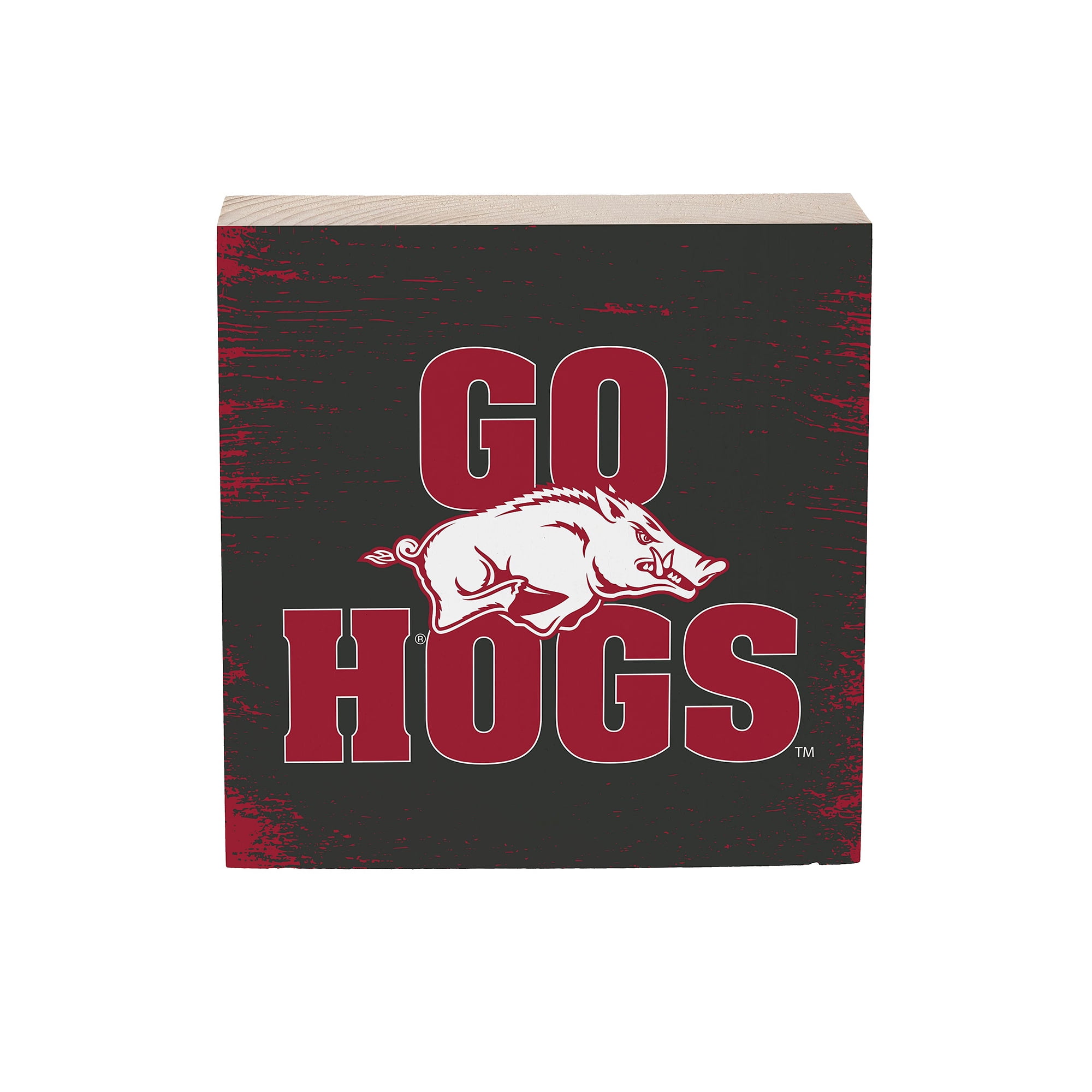 Arkansas Razorbacks 6" Square Fan Chant Wood Block Shelf Sign - Walmart.com