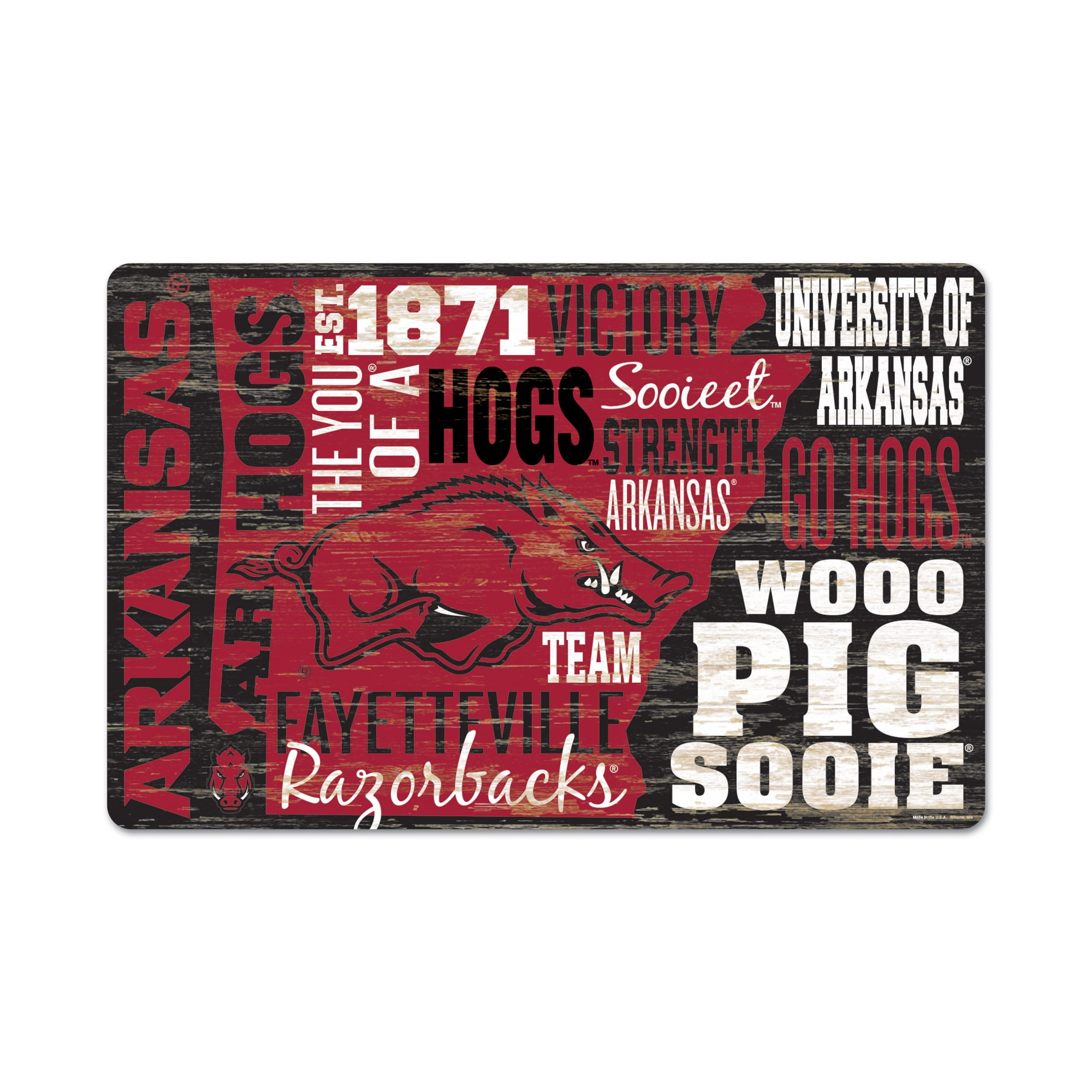 Arkansas Razorbacks Sign 11x17 Wood Wordage Design - Walmart.com
