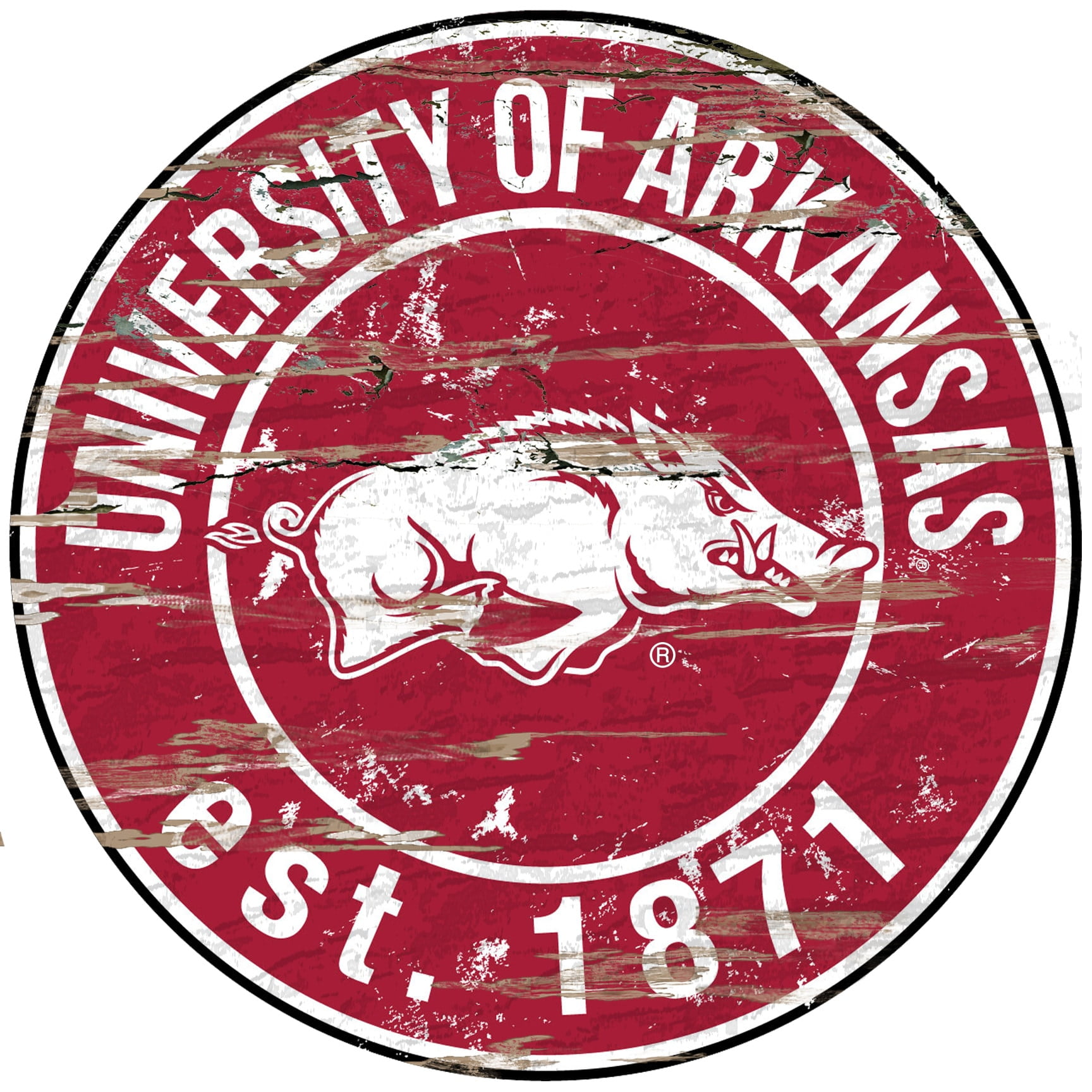 Arkansas Razorbacks 23.5" Distressed Round Sign - Walmart.com
