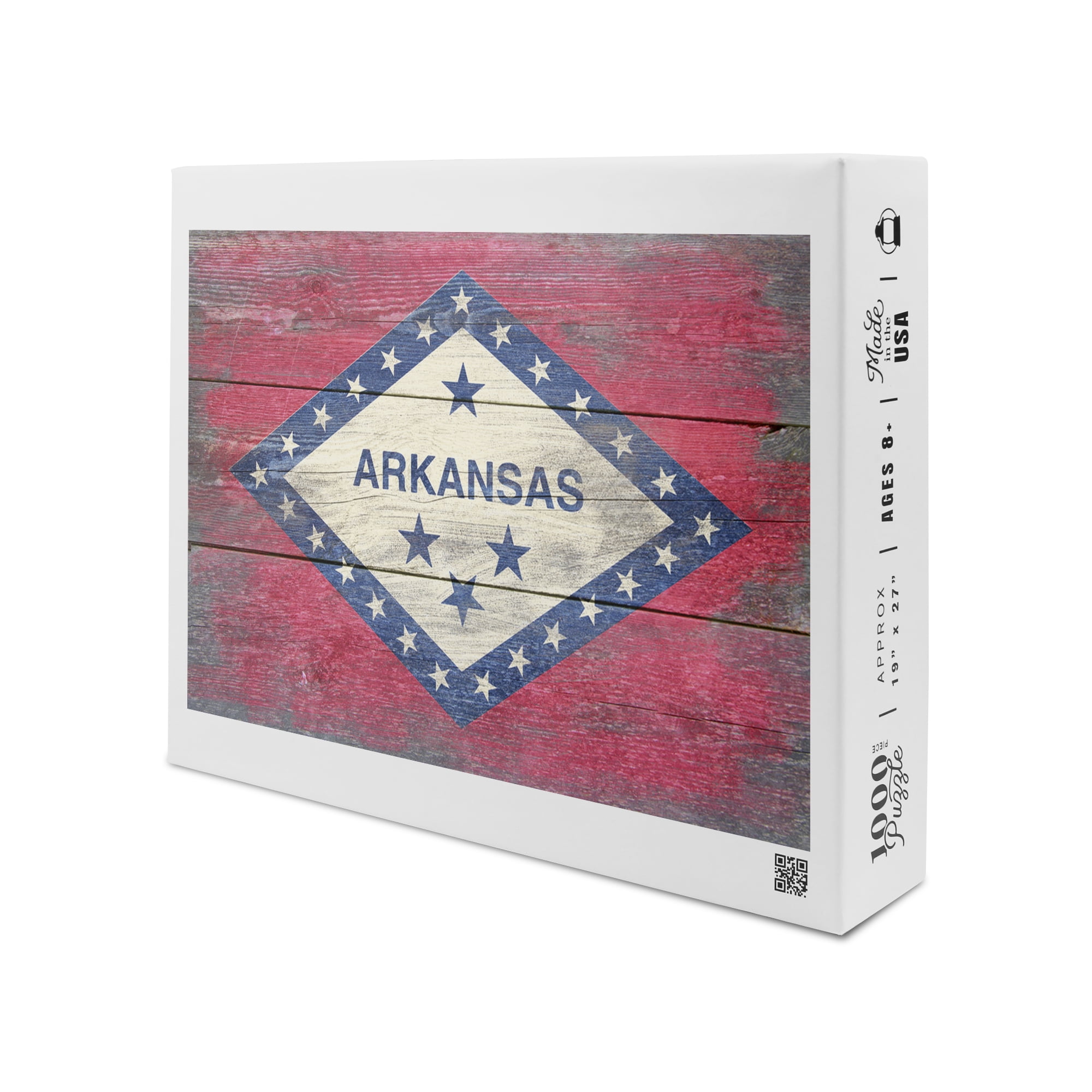 Arkansas, Rustic State Flag (1000 Piece Puzzle, Size 19x27, Challenging ...
