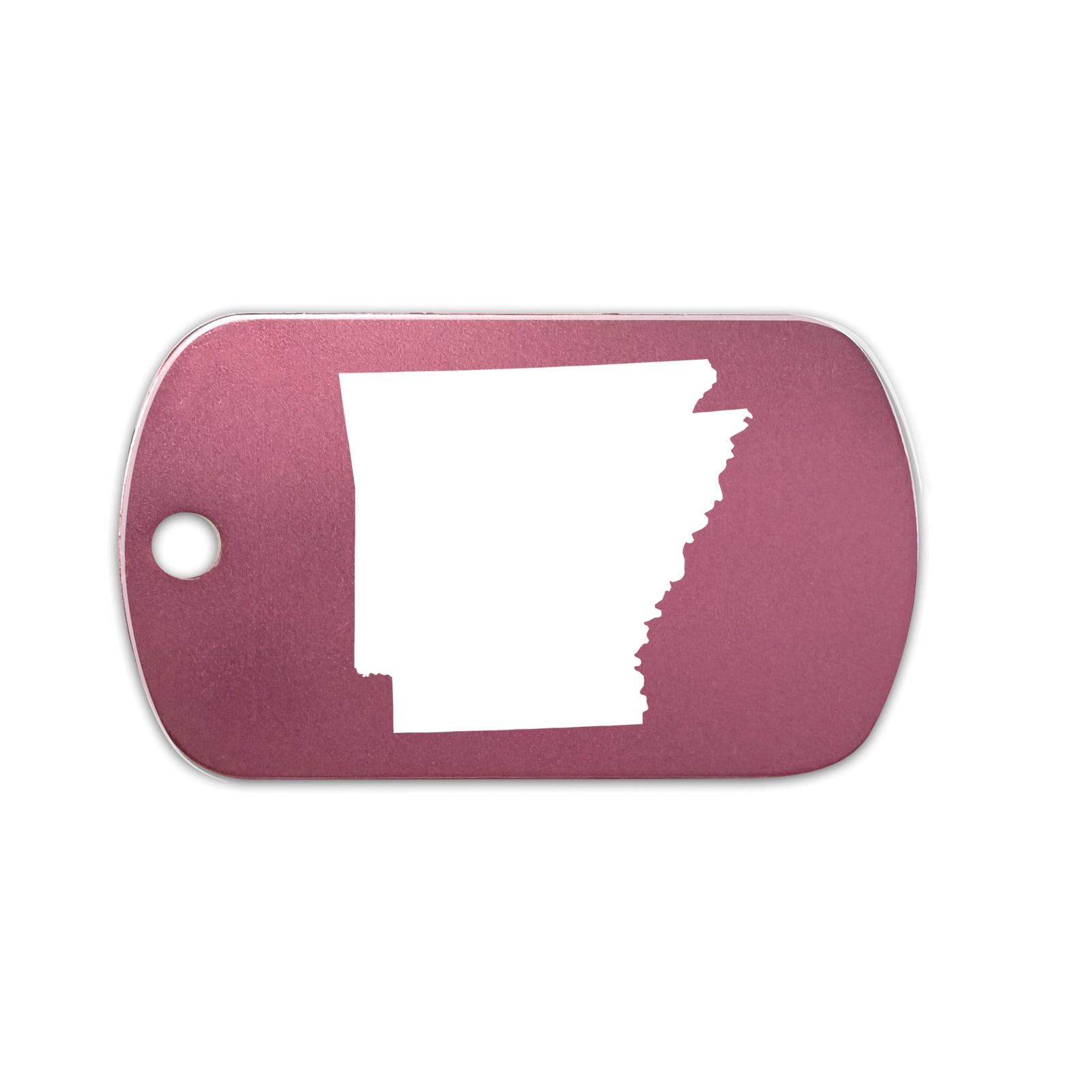 Arkansas Shaped GI Dog Tag Aluminum Keychain ar - Pink - Walmart.com