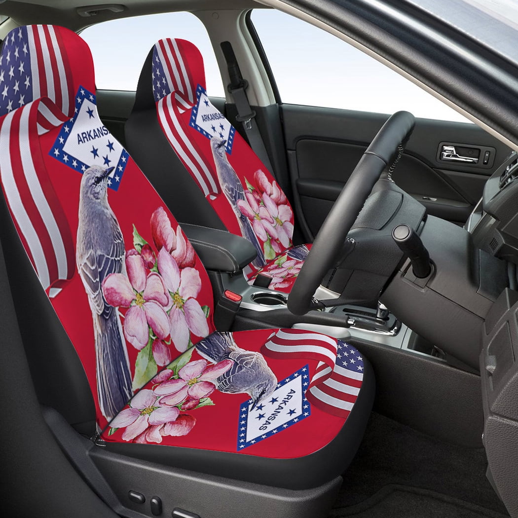 Arkansas State Apple Blossom Flower and Mockingbird Seat Covers Cars ...