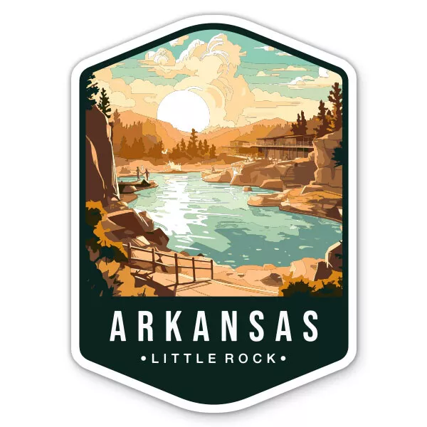 Arkansas State Badge Travel Sticker Phone Decal Water Bottle Stickers ...