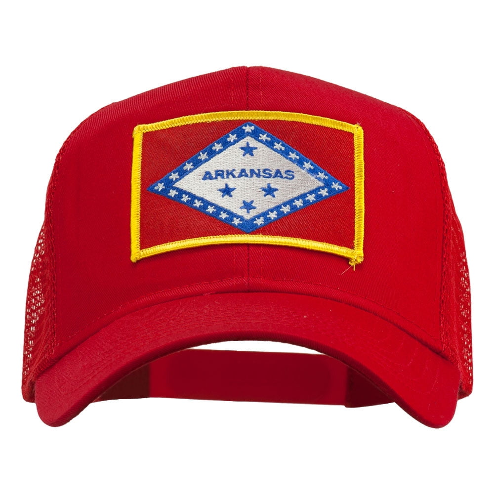 Arkansas State Flag Patched Mesh Cap - Red OSFM - Walmart.com