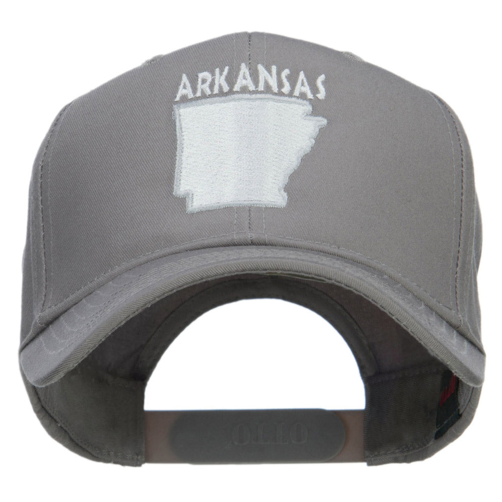 Arkansas State Map Embroidered Cap - Grey OSFM - Walmart.com