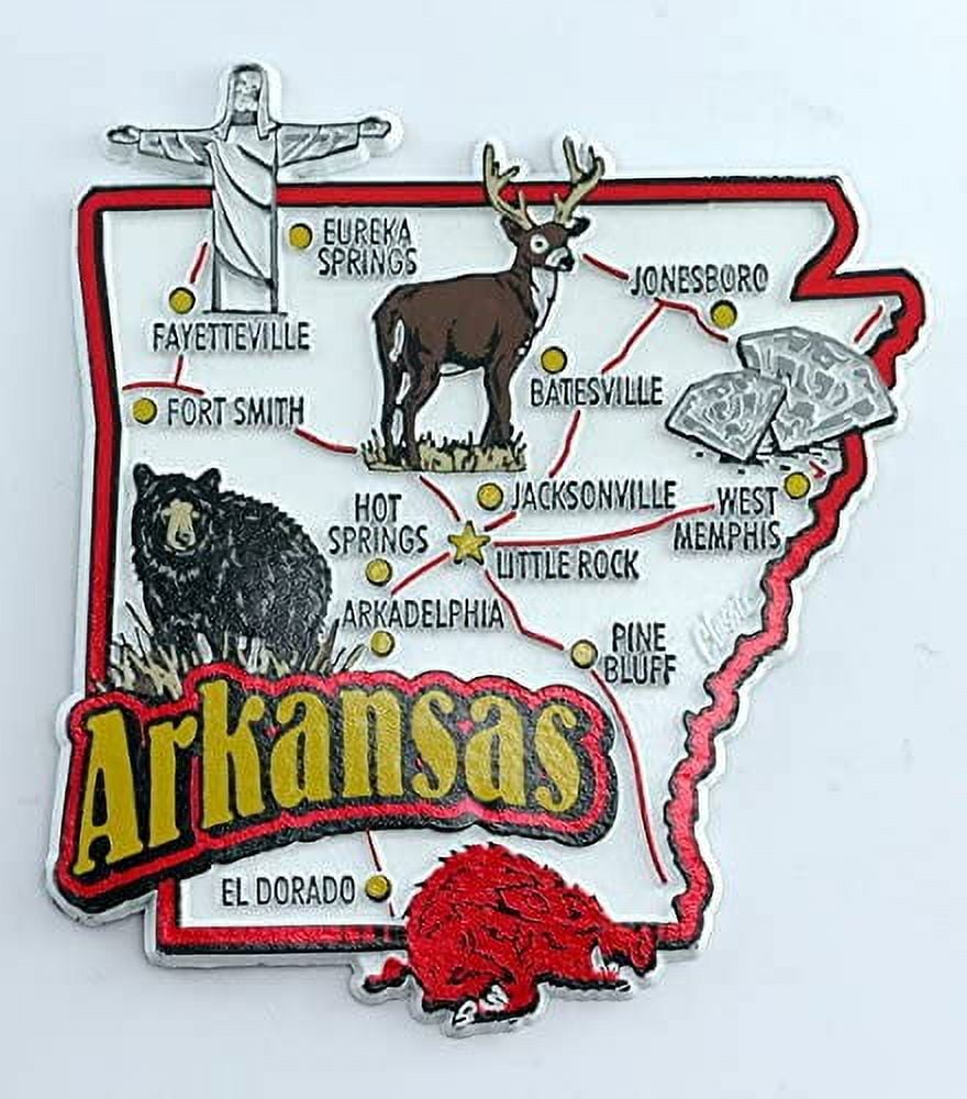 Arkansas State Map and Landmarks Collage Magnet FMC - Walmart.com
