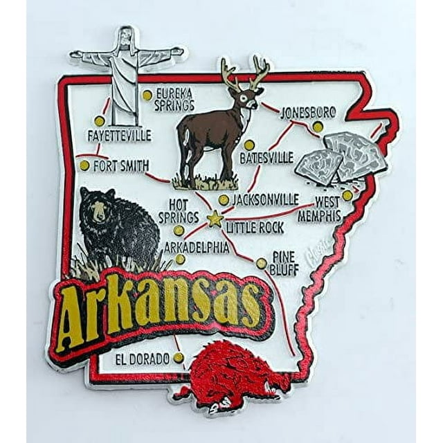 Arkansas State Map and Landmarks Collage Magnet FMC - Walmart.com