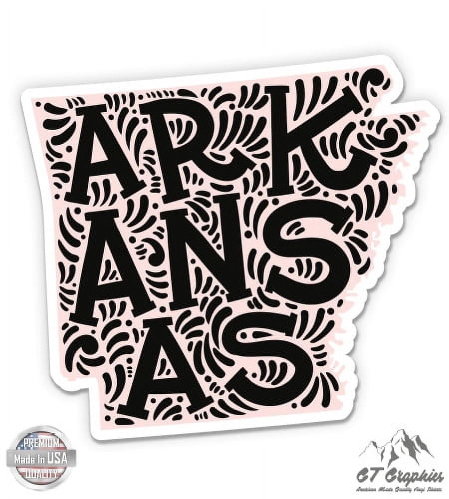 Arkansas State Shape Native Local Native Local - 5" Vinyl Sticker - For ...