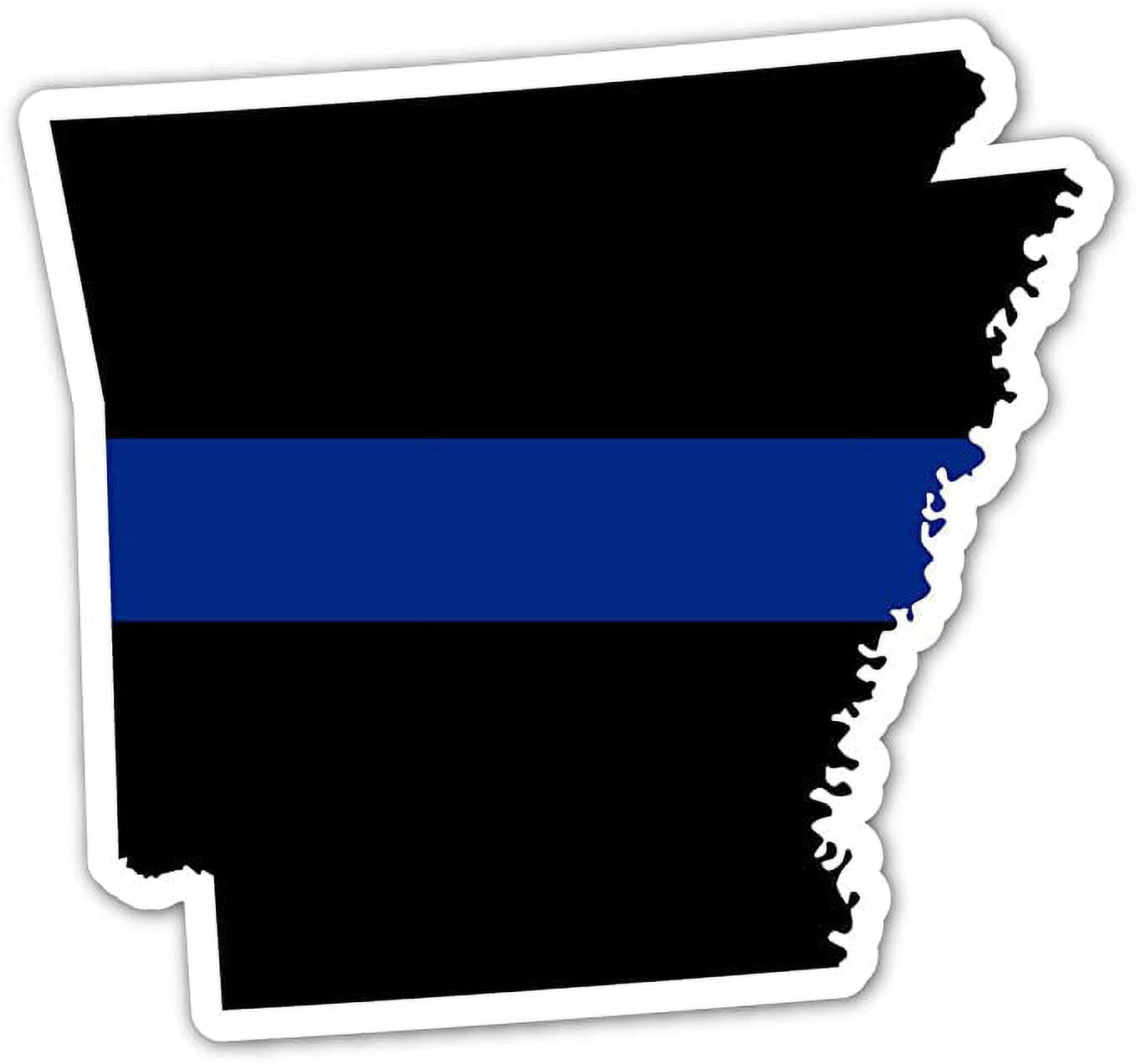 Arkansas State Shape Police The Thin Blue Line Ribbon - Law Enforcement ...