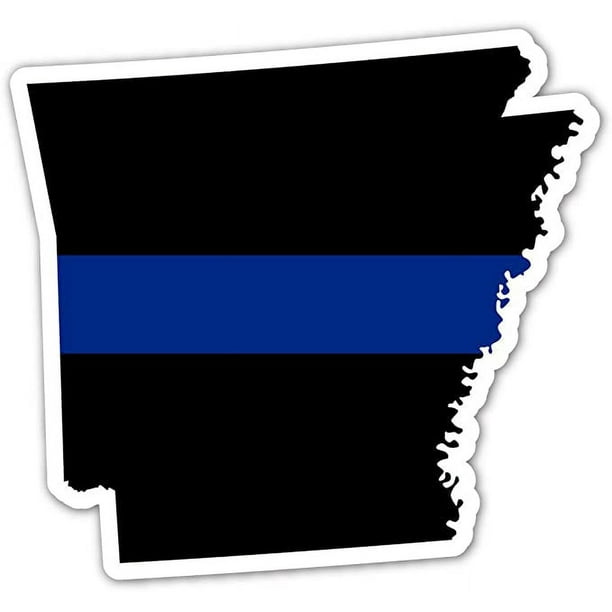 Arkansas State Shape Police The Thin Blue Line Ribbon - Law Enforcement ...