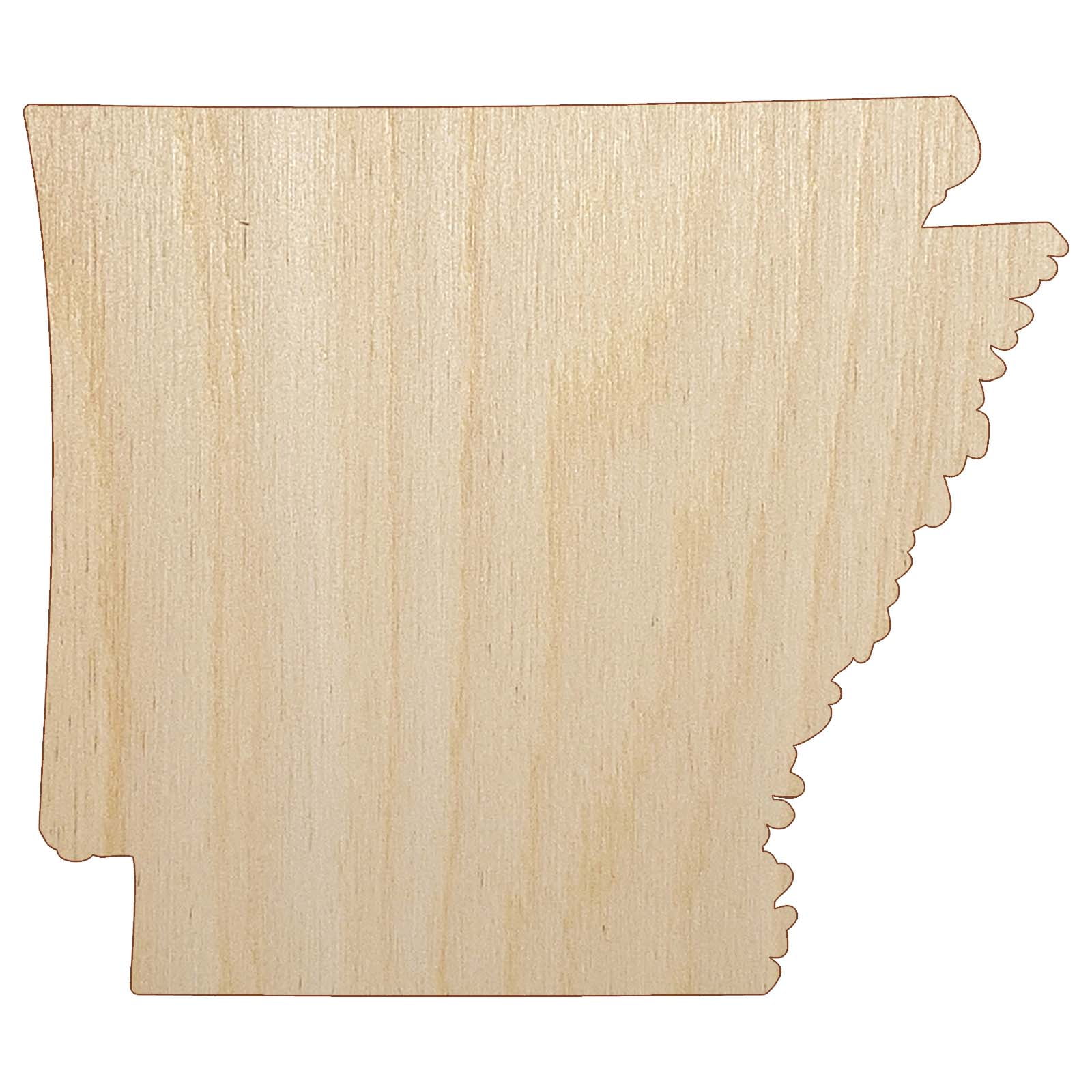 Arkansas State Silhouette Wood Shape Unfinished Piece Cutout Craft Diy