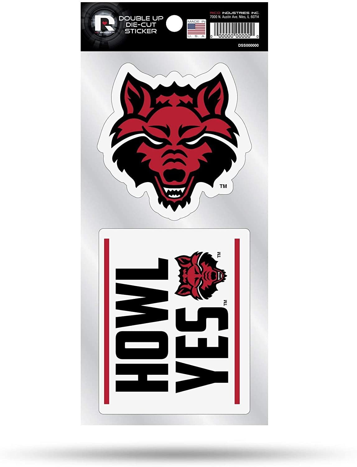 Arkansas State University Red Wolves 2-Piece Double Up Die Cut Sticker ...