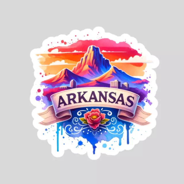 Arkansas Sticker American Flag State Outline Novelty Laptop Sticker ...