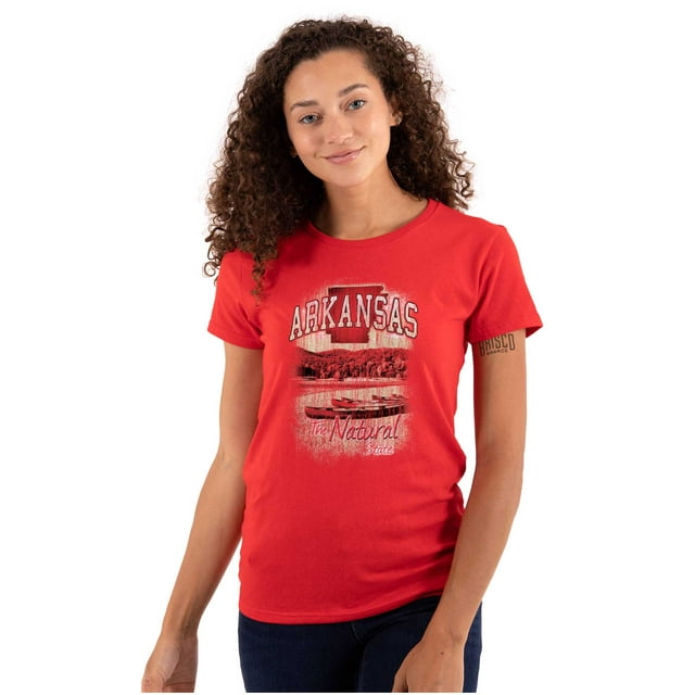Arkansas The Natural State Canoeing Women's T Shirt Ladies Tee Brisco ...