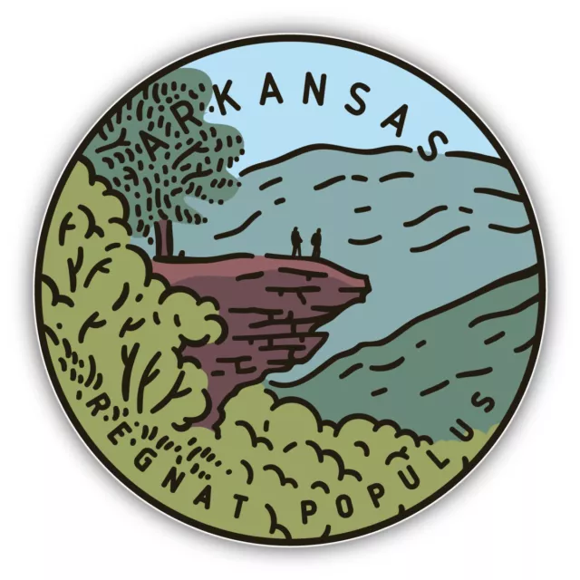 Arkansas Usa State Retro Vintage Sticker Phone Decal Water Bottle ...