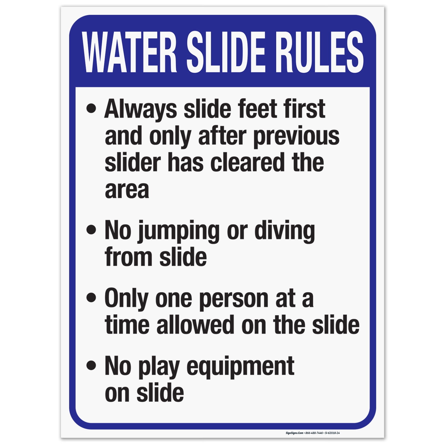 Arkansas Water Slide Rules Sign, Complies With State Of Arkansas Pool ...