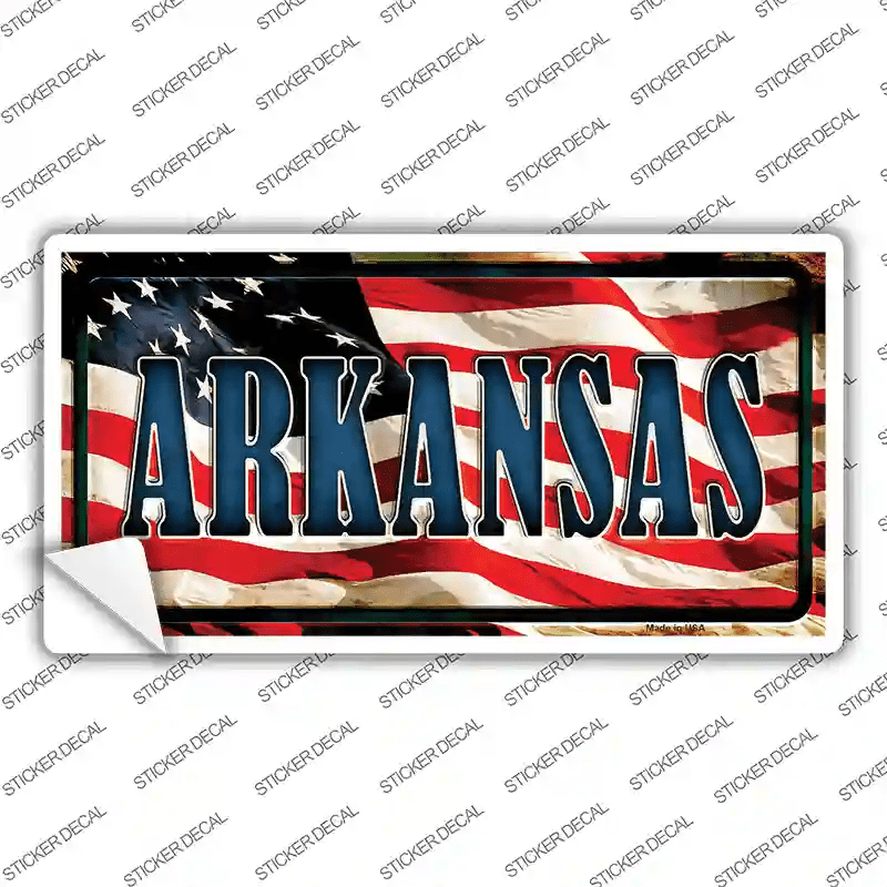 Arkansas on American Flag Novelty Sticker Decal Medium - Walmart.com