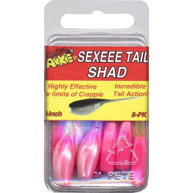 Arkie Lures 2 inch Sexee Tail Shad Soft Fishing Lure, Color Pink ...