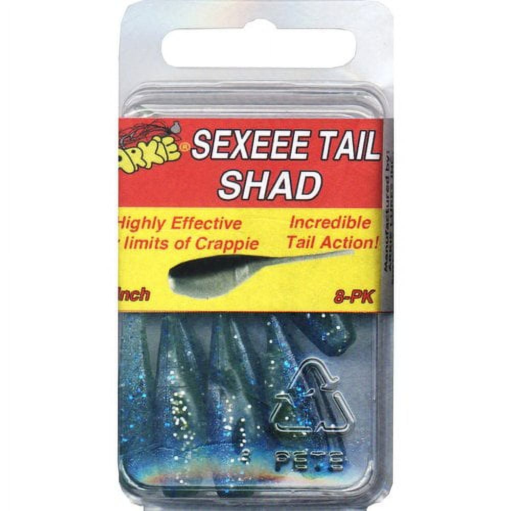 Arkie Lures 2 inch Sexee Tail Shad Soft Fishing Lure, Crappie Bait, 8 ...