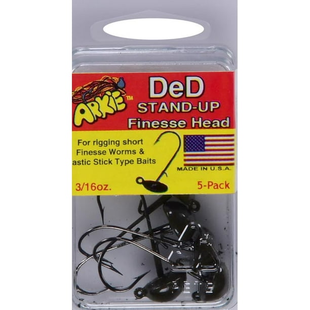 Arkie Lures DeD Stand-Up Finesse Jig Head, Color Green Pumpkin, Size 3/ ...
