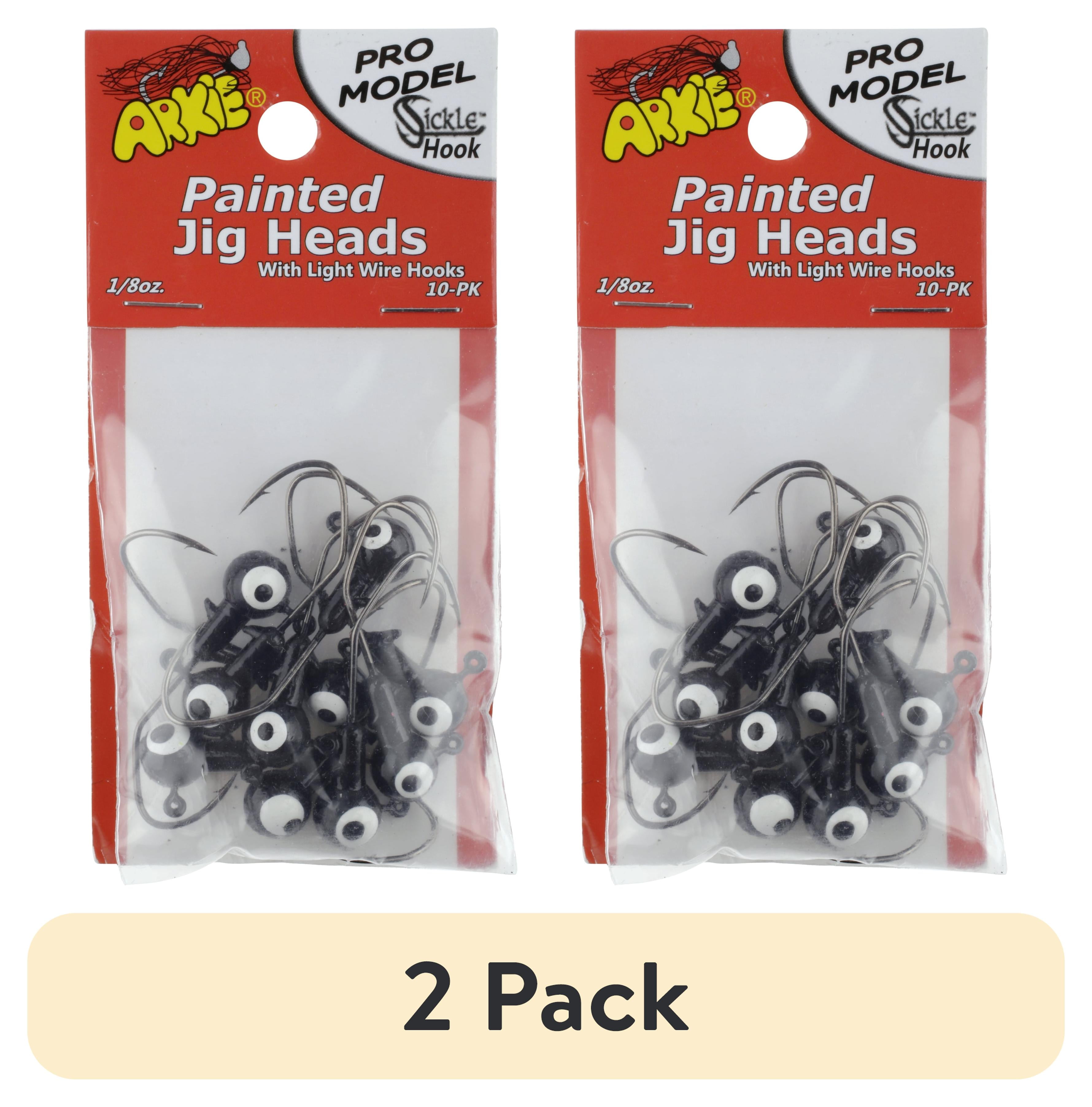 (2 pack) Arkie Lures Pro Model Sickle Hook Jig Head, Hard Baits, Color ...
