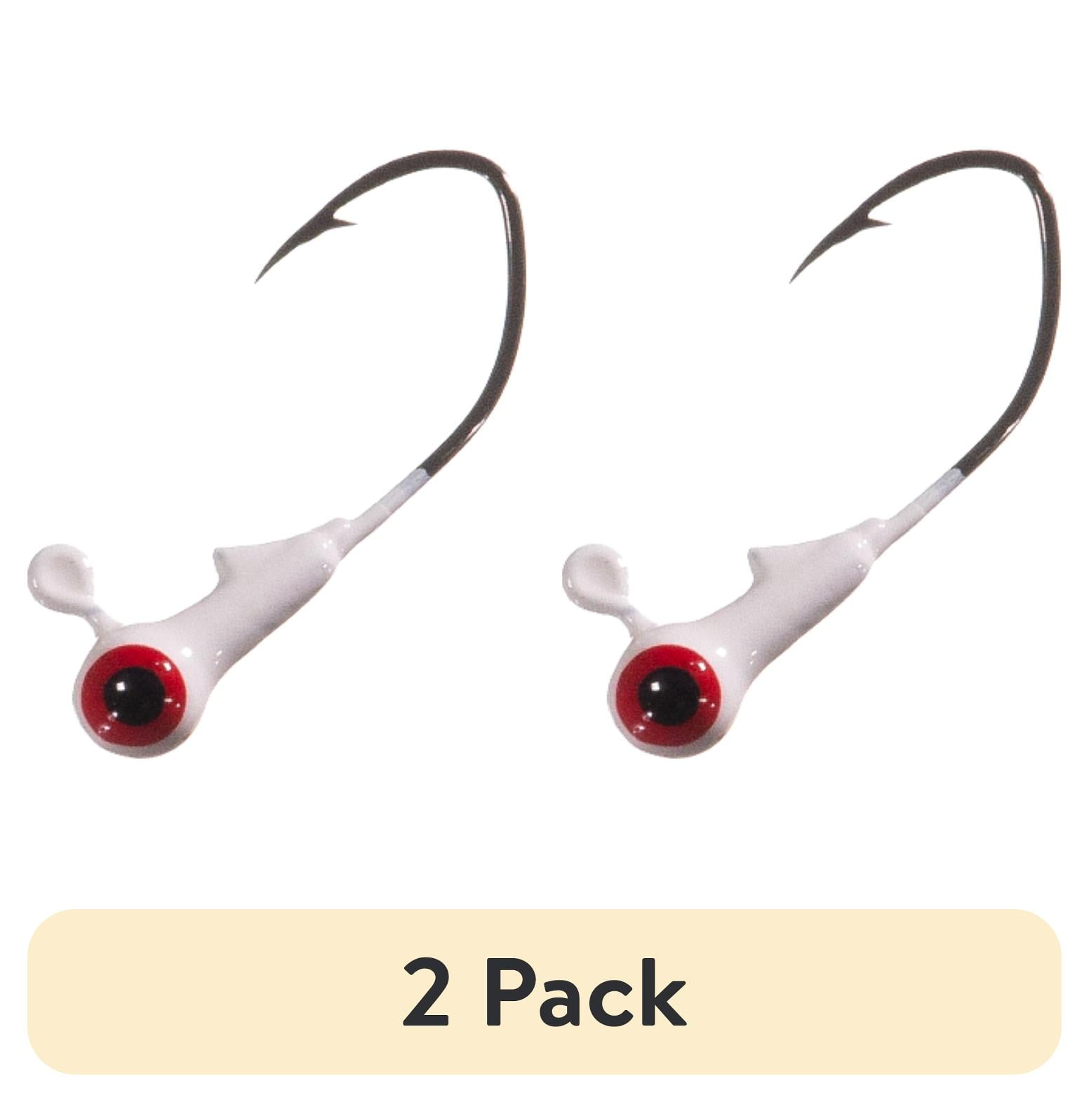 (2 pack) Arkie Lures Pro Model Sickle Hook Jig Head, White, 1/32 oz, 10 ...