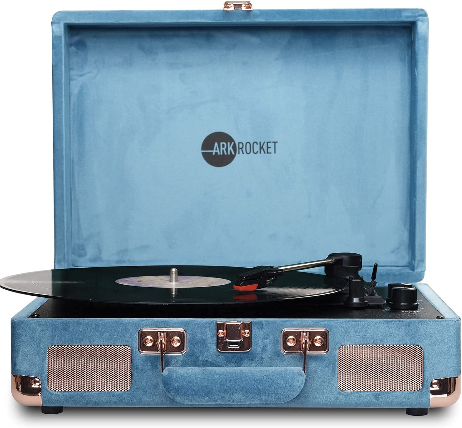 Arkrocket Curiosity Bluetooth Turntable Retro Suitcase 3-Speed Record Player with Built-in ...