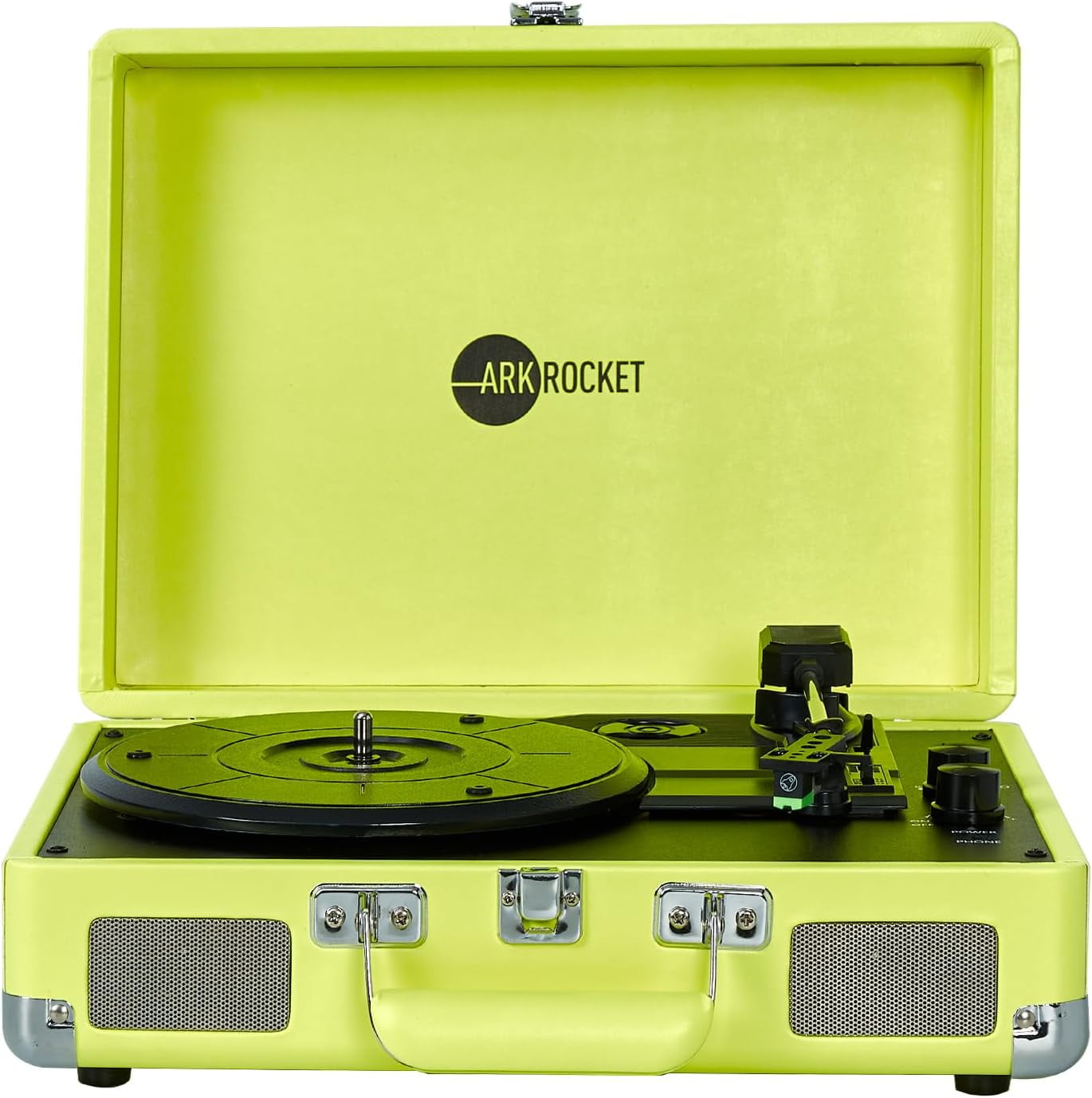Arkrocket Curiosity Suitcase Bluetooth Turntable Vintage 3-Speed Record Player with Built-in ...