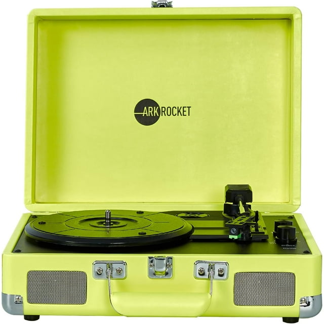 Arkrocket Curiosity Suitcase Bluetooth Turntable Vintage 3-Speed Record Player with Built-in ...