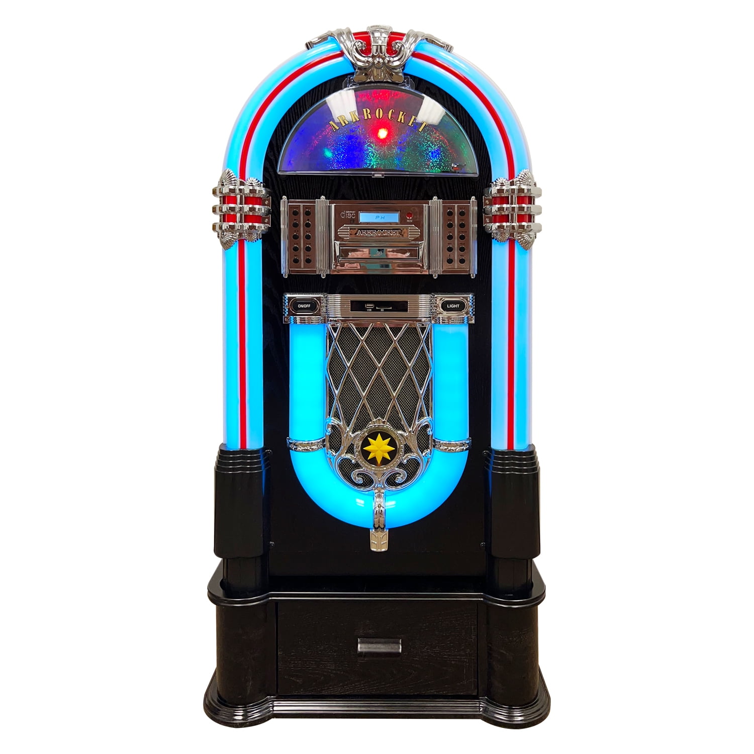 Arkrocket Taurus II Medium Size Bluetooth Jukebox, Vinyl Record & CD Player with USB, SD ...