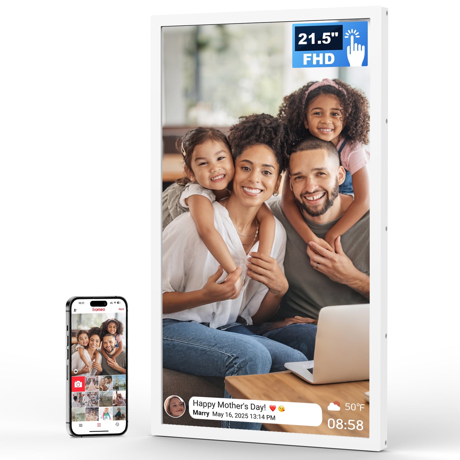 Arktronic Frameo 21.5 Inch Large Digital Photo Frame with 1920x1080 FHD ...
