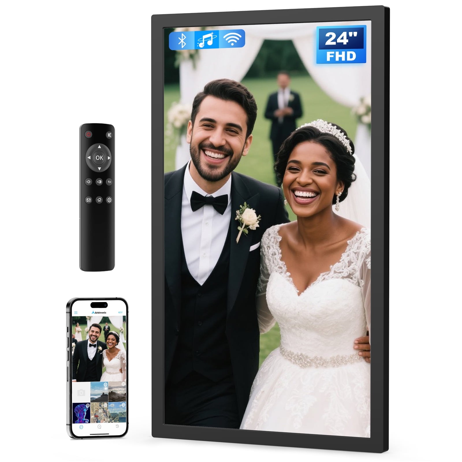 Arktronic Large Digital Picture Frame 24 inch, 1920x1080 FHD IPS WiFi ...