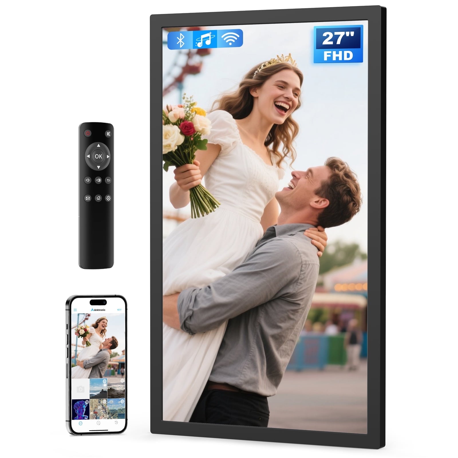 Arktronic Large Digital Picture Frame 27 inch, 1920x1080 FHD IPS WiFi ...