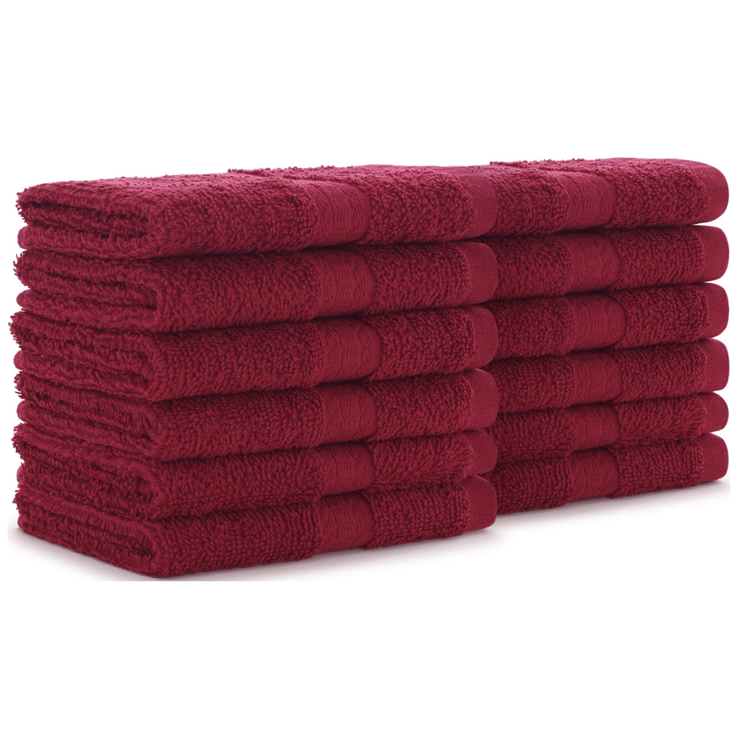 Arkwright Bulk Multipack Bathroom Washcloths - 12 Pack - 12 x 12 - 100% ...
