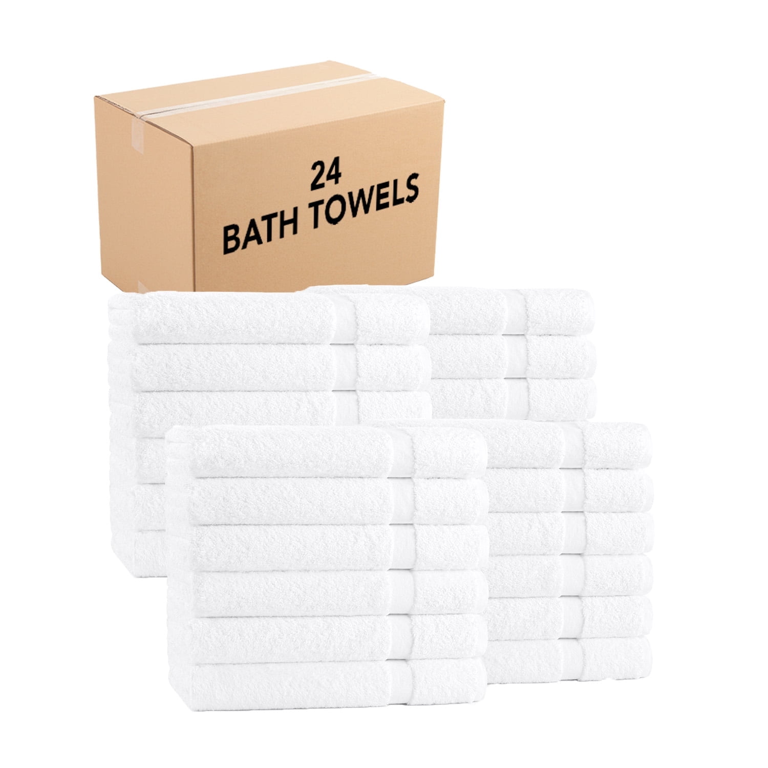 Arkwright Admiral Hospitality Bath Towels (Case of 24), White, 24x50 ...