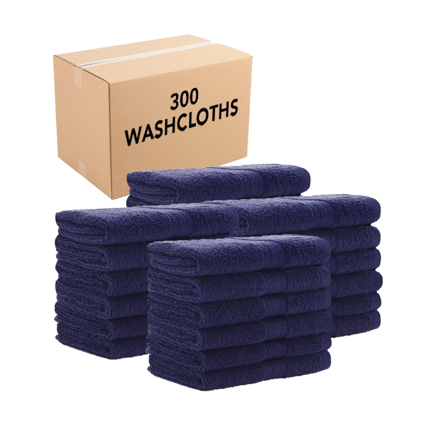 Arkwright Bulk Case of 300 True Color Washcloths, 12x12, 100% Cotton ...