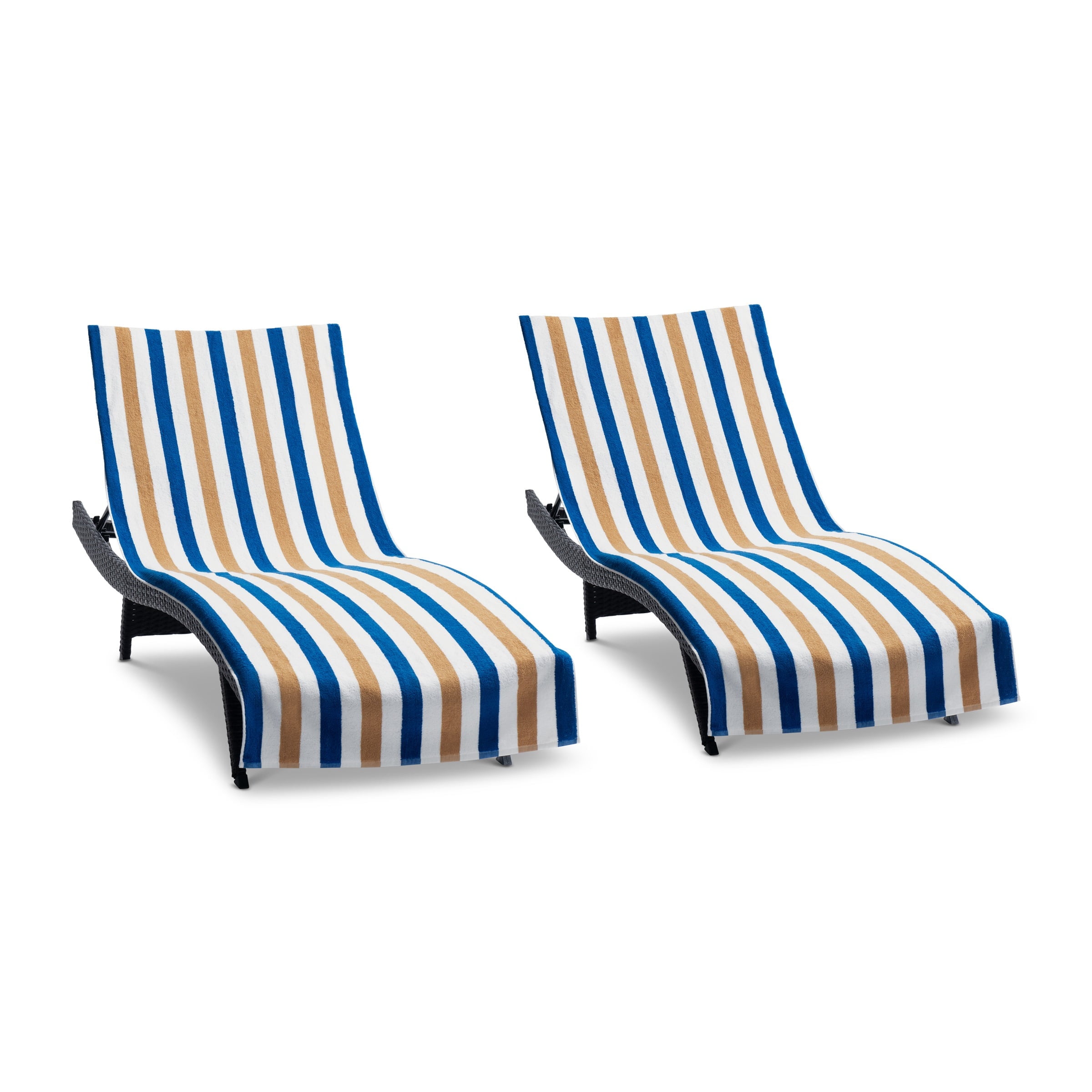 Arkwright Cabo Cabana 100% Cotton Terry Chaise Lounge Covers (2 Pack ...
