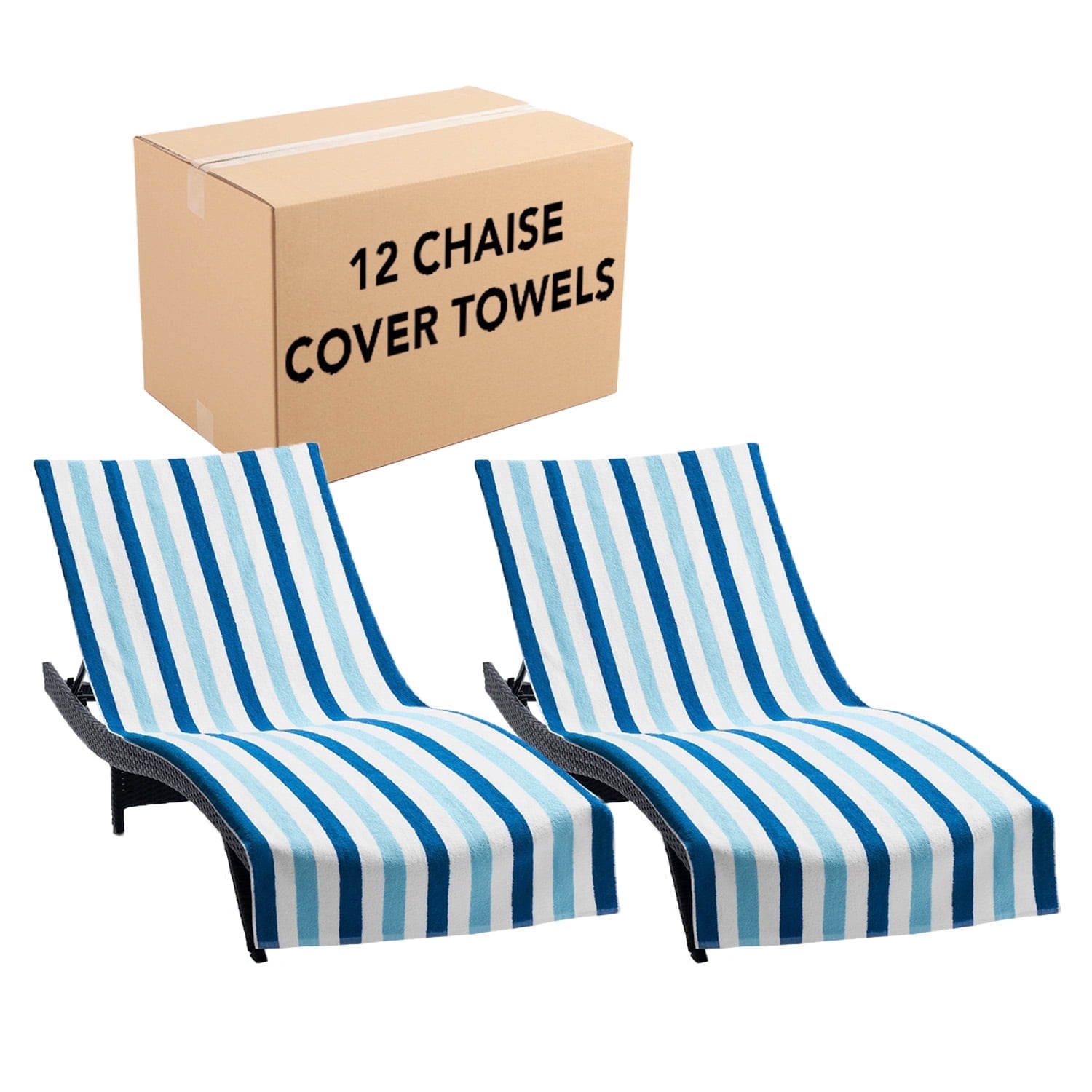 Arkwright Cabo Cabana Chaise Lounge Covers - 100% Cotton Terry - 30 x ...