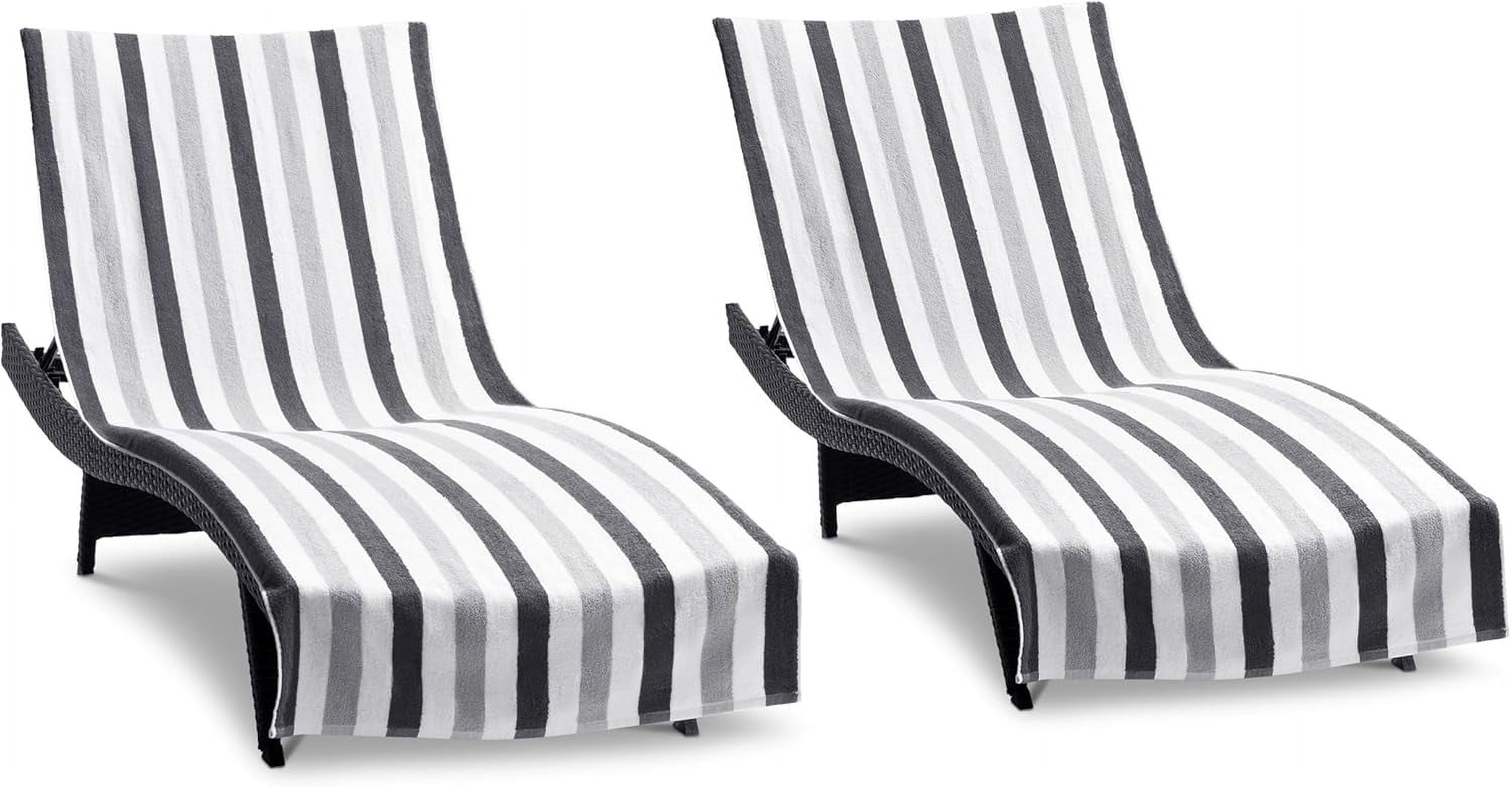 Arkwright Cabo Chaise Lounge Cover - Pack of 2 - Striped Soft Cotton ...