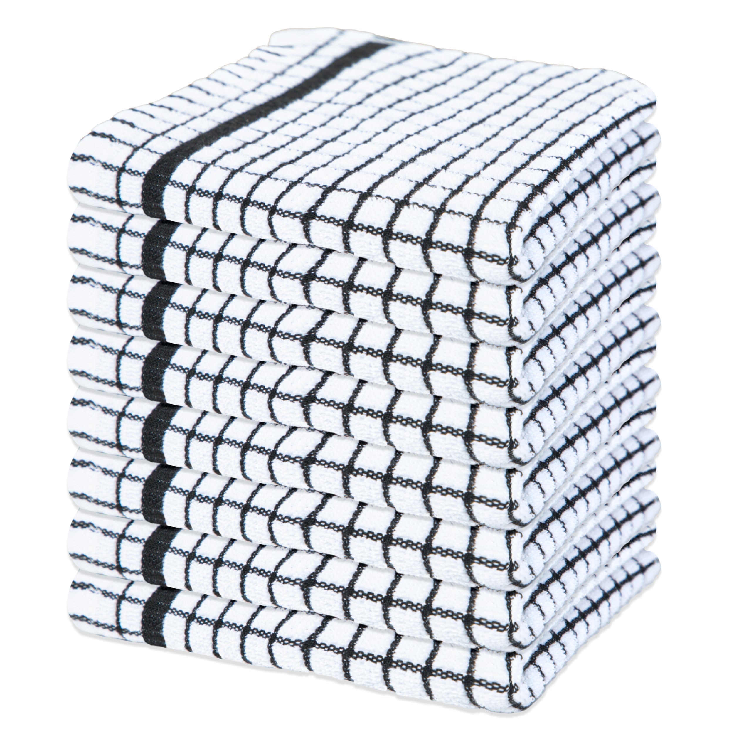 Arkwright Classic Checkered Dishcloth 8-Pack, Cotton Kitchen Dish ...