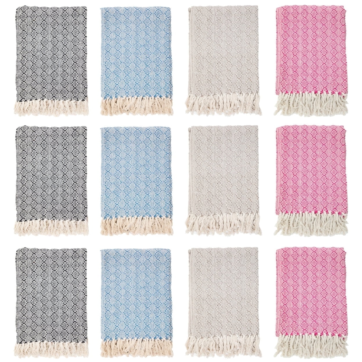Arkwright Cotton Throw Blankets (Pack of 12), Eco-Green, Decorative ...