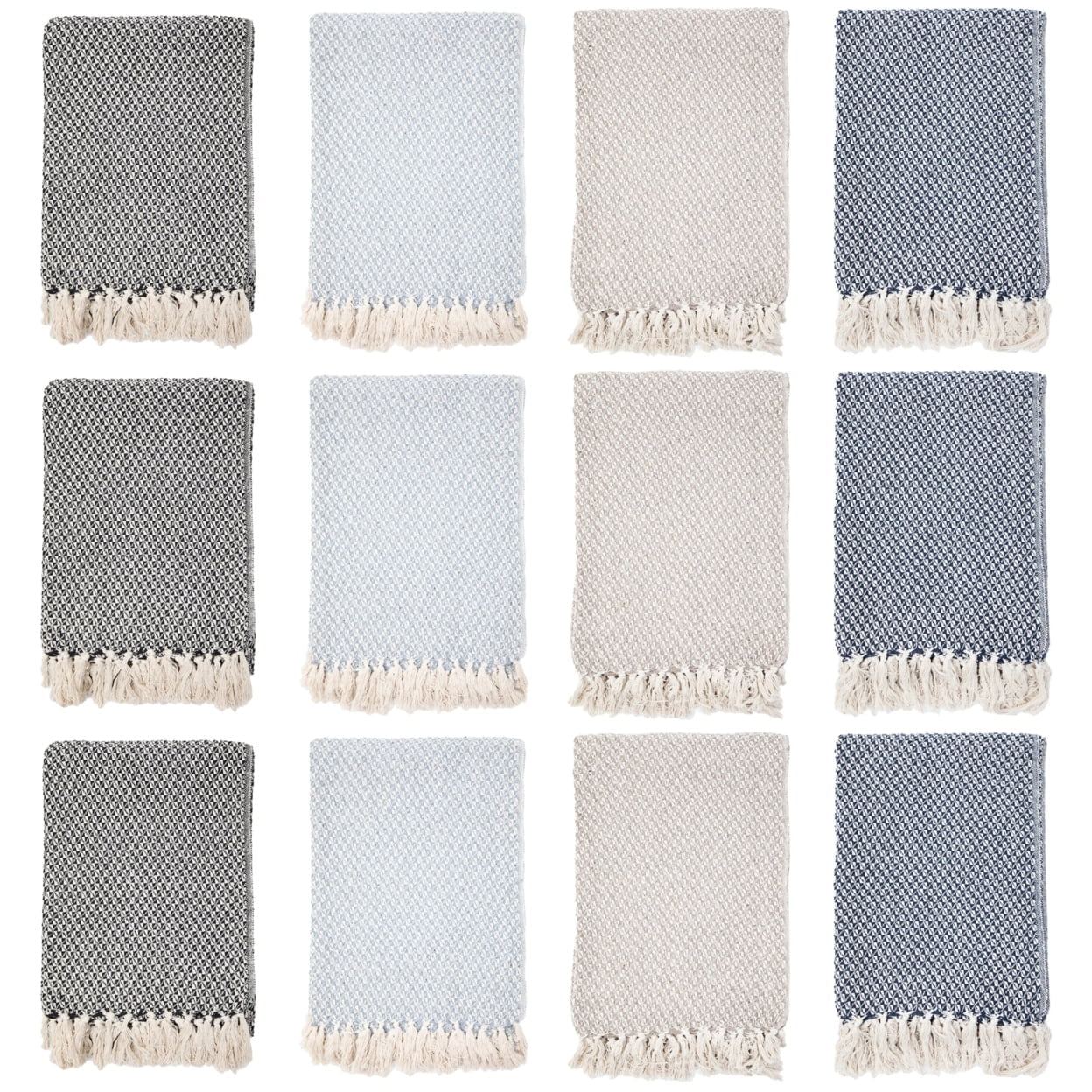 Arkwright Cotton Throw Blankets (Pack of 12), Eco-Green, Decorative ...
